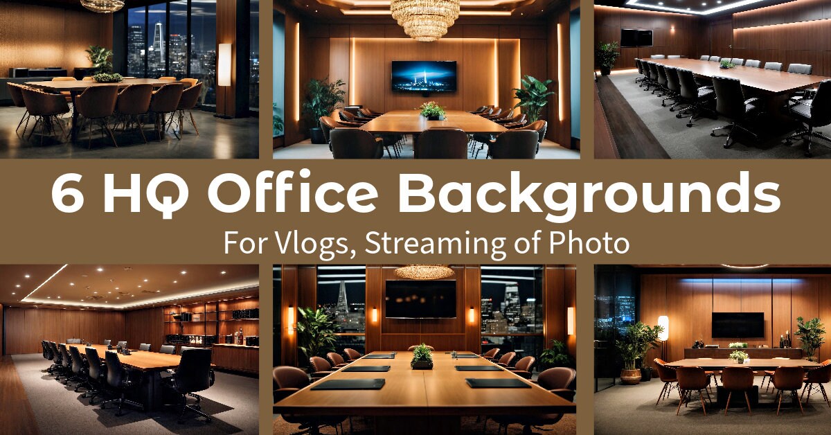 Vlog and Video Conference Backdrops for Professionals Pack 1; 6 ...