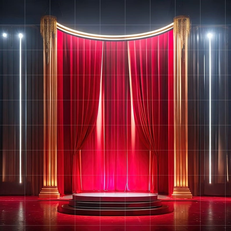 Pack 2 High Definition Theater Stage Backdrops HD Dramatic Lights ...