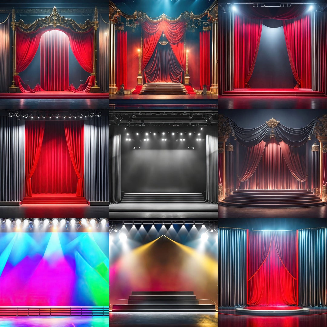 Theater Stage Backgrounds Pack 1 HD - Etsy