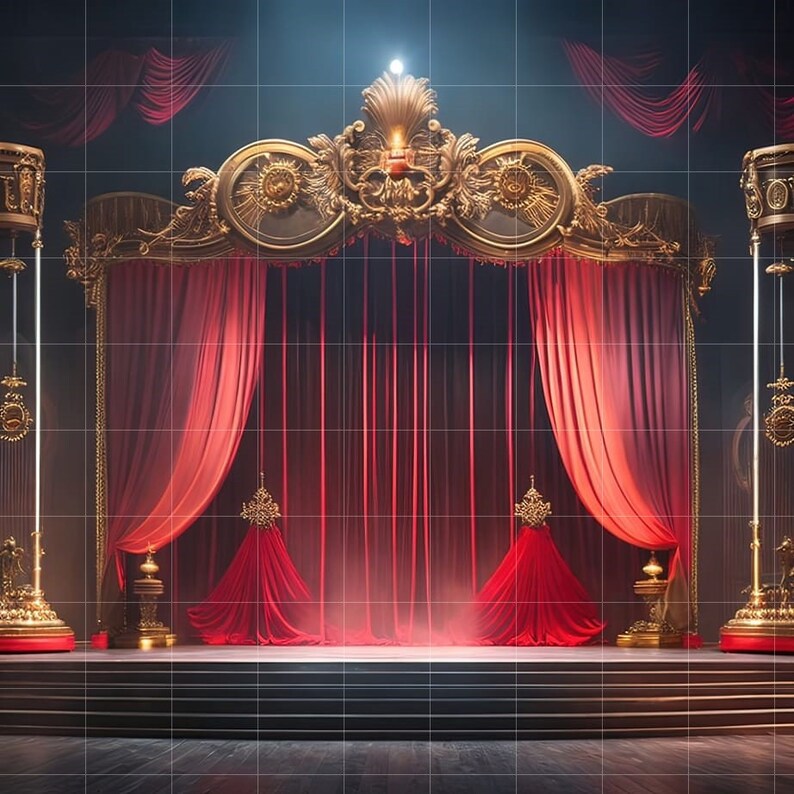 Pack 2 High Definition Theater Stage Backdrops HD Dramatic Lights ...