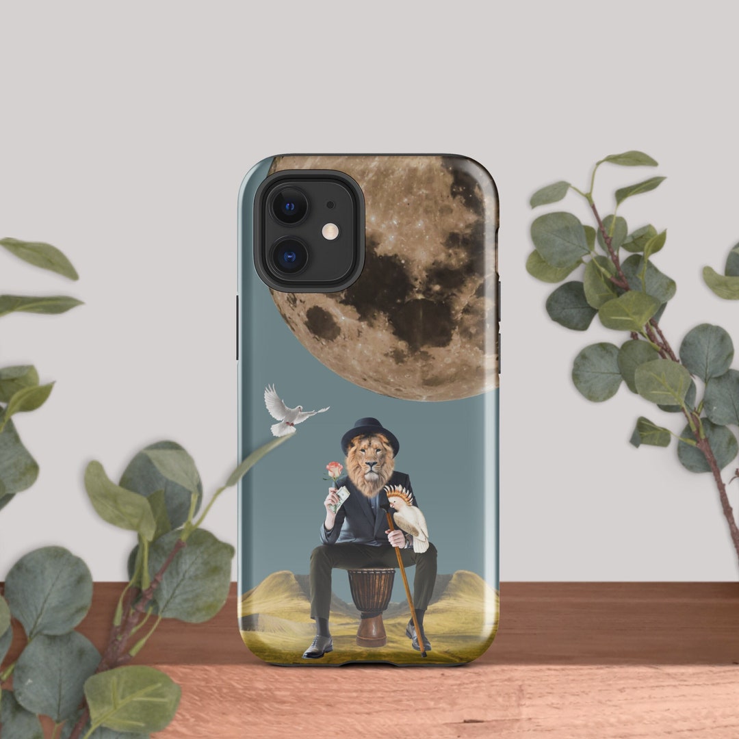 Moon Lion Magic Surreal Anthro Planet Phone Case Tough Case for iPhone ...
