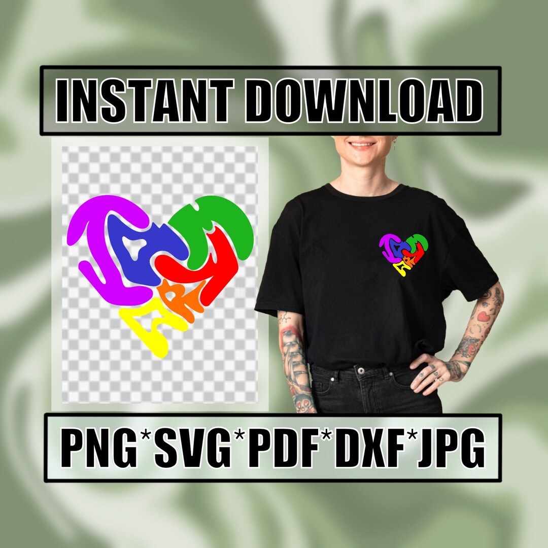 Rainbow Heart Clip Art Quote Artist Typography I Am Art Graphic Craft ...