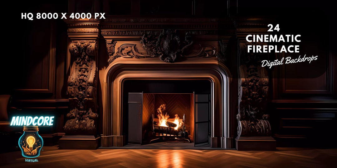 Photo Backdrops - Digital Fireplace Backdrops for Photos or Videos ...