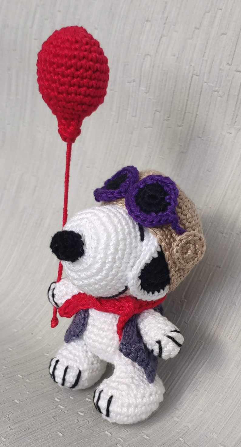 Snoopy Disguises Himself as an Aviator. the Peanuts. Handmade Crochet ...