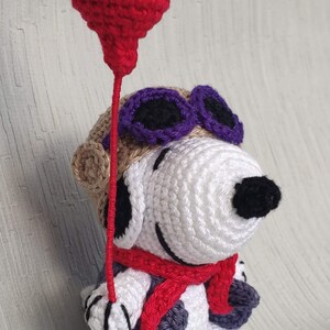 Snoopy Disguises Himself as an Aviator. the Peanuts. Handmade Crochet ...