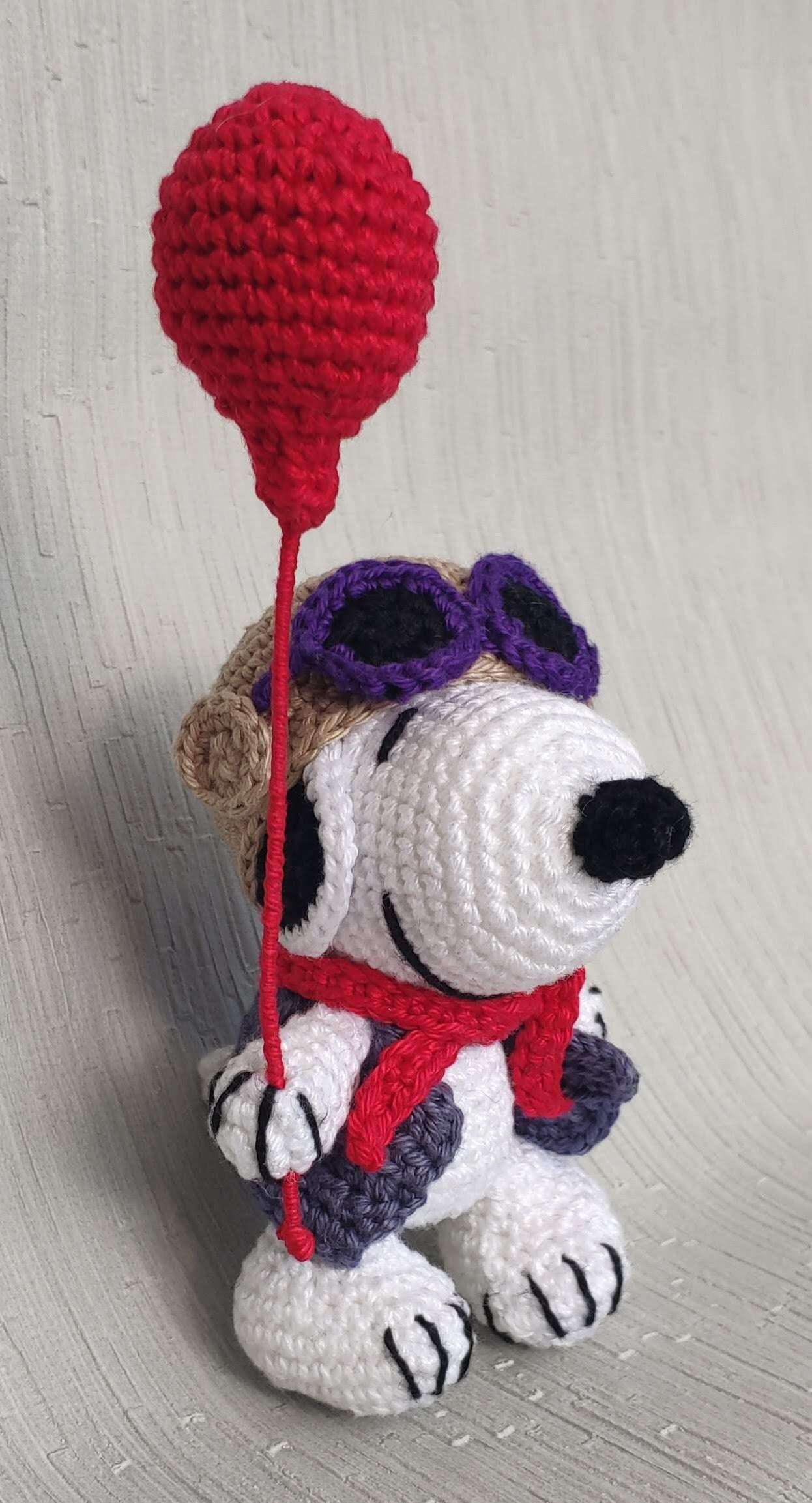 Snoopy Disguises Himself as an Aviator. the Peanuts. Handmade Crochet ...
