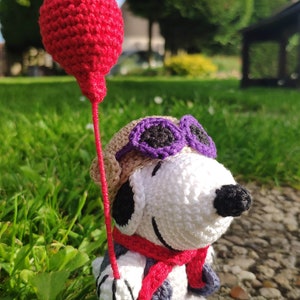 Snoopy Disguises Himself as an Aviator. the Peanuts. Handmade Crochet ...