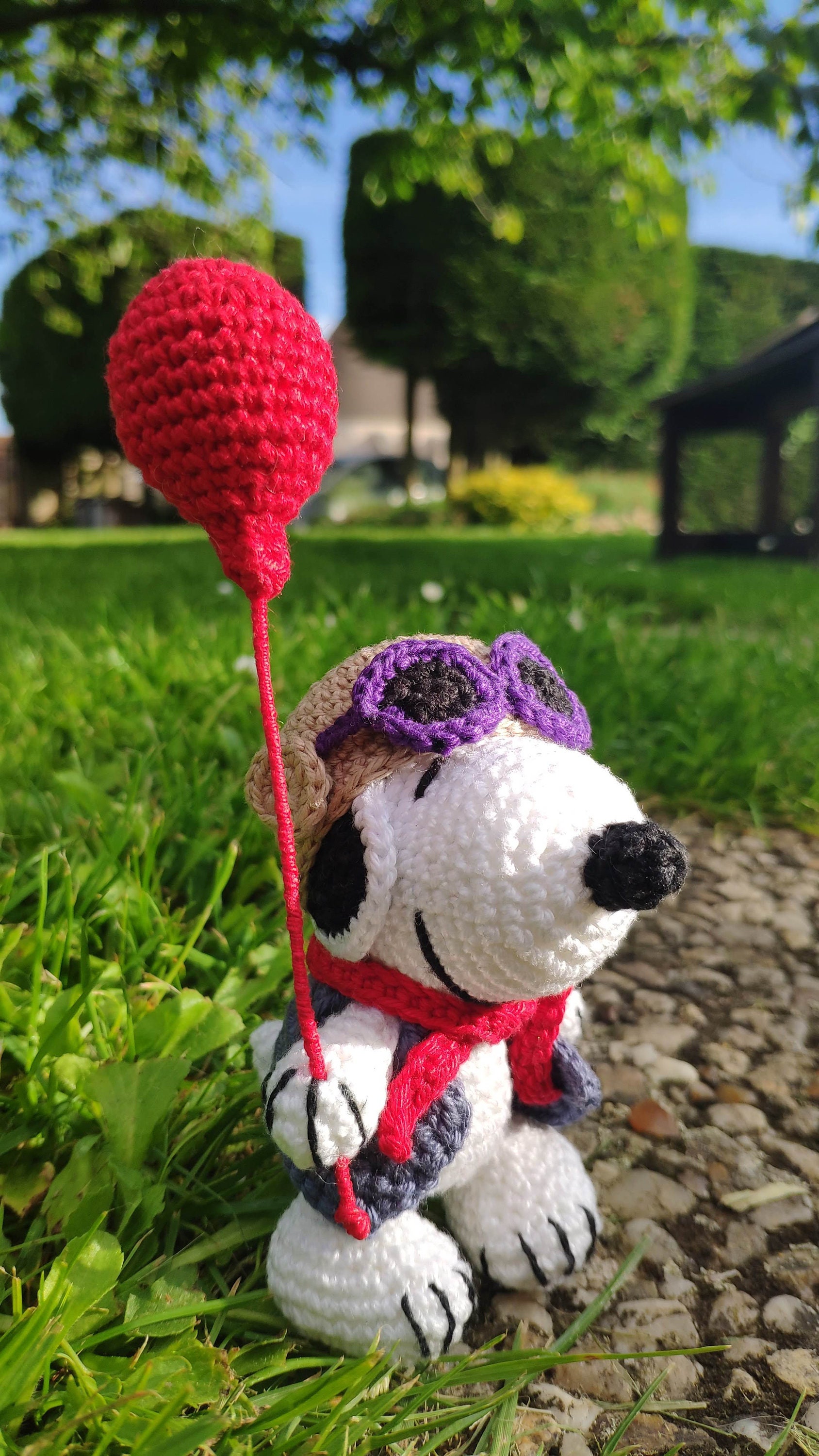 Snoopy Disguises Himself as an Aviator. the Peanuts. Handmade Crochet ...