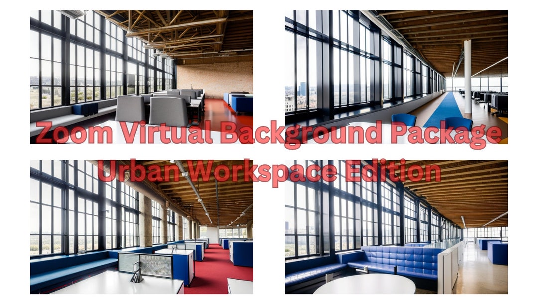 4 Professional Zoom Virtual Background | Home Office | Urban Workspace ...