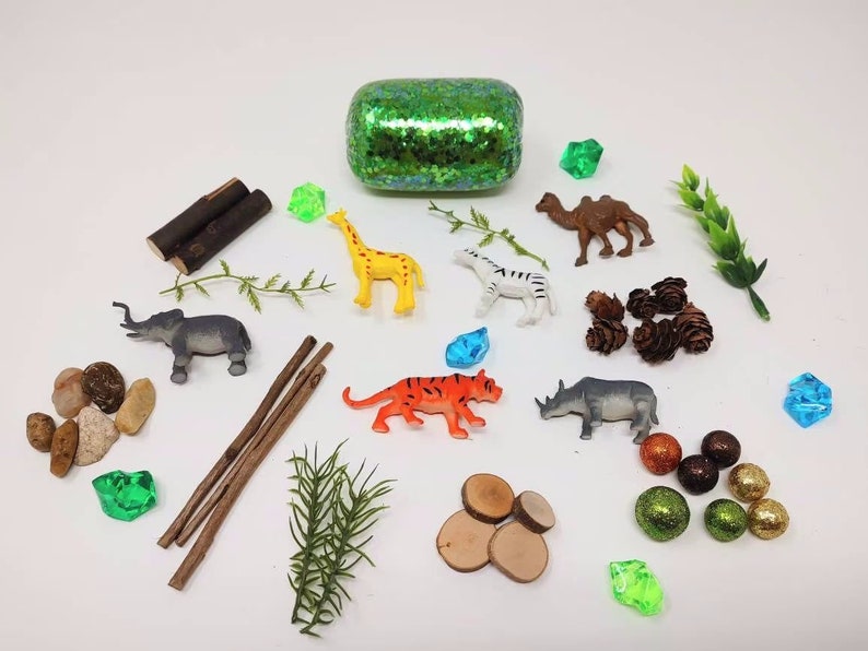 Mini Zoo Play Dough Kit, Safari Playdough Kit, Zoo Sensory Kit, Zoo ...