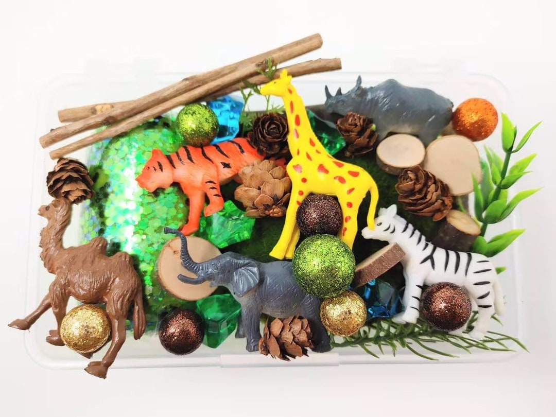 Mini Zoo Play Dough Kit, Safari Playdough Kit, Zoo Sensory Kit, Zoo ...