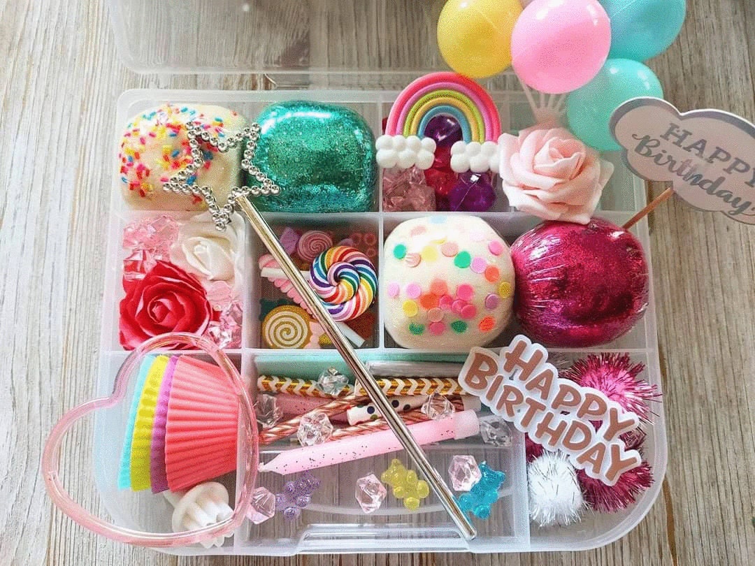Birthday Play Dough Kit, Baking Playdough Sensory Kit, Busy Box, Kids ...