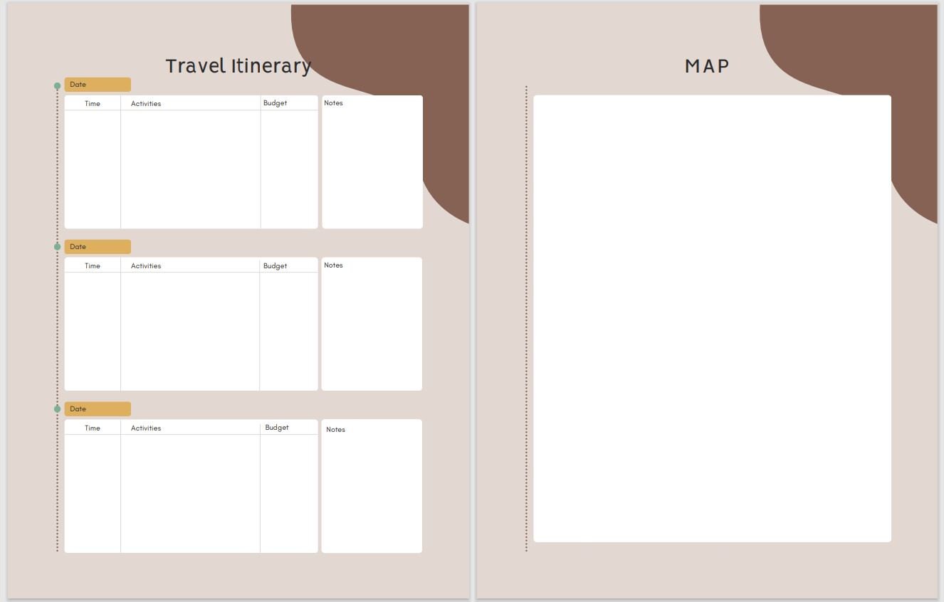 Minimalist Digital Travel Itinerary Planner for Multiple Destinations ...