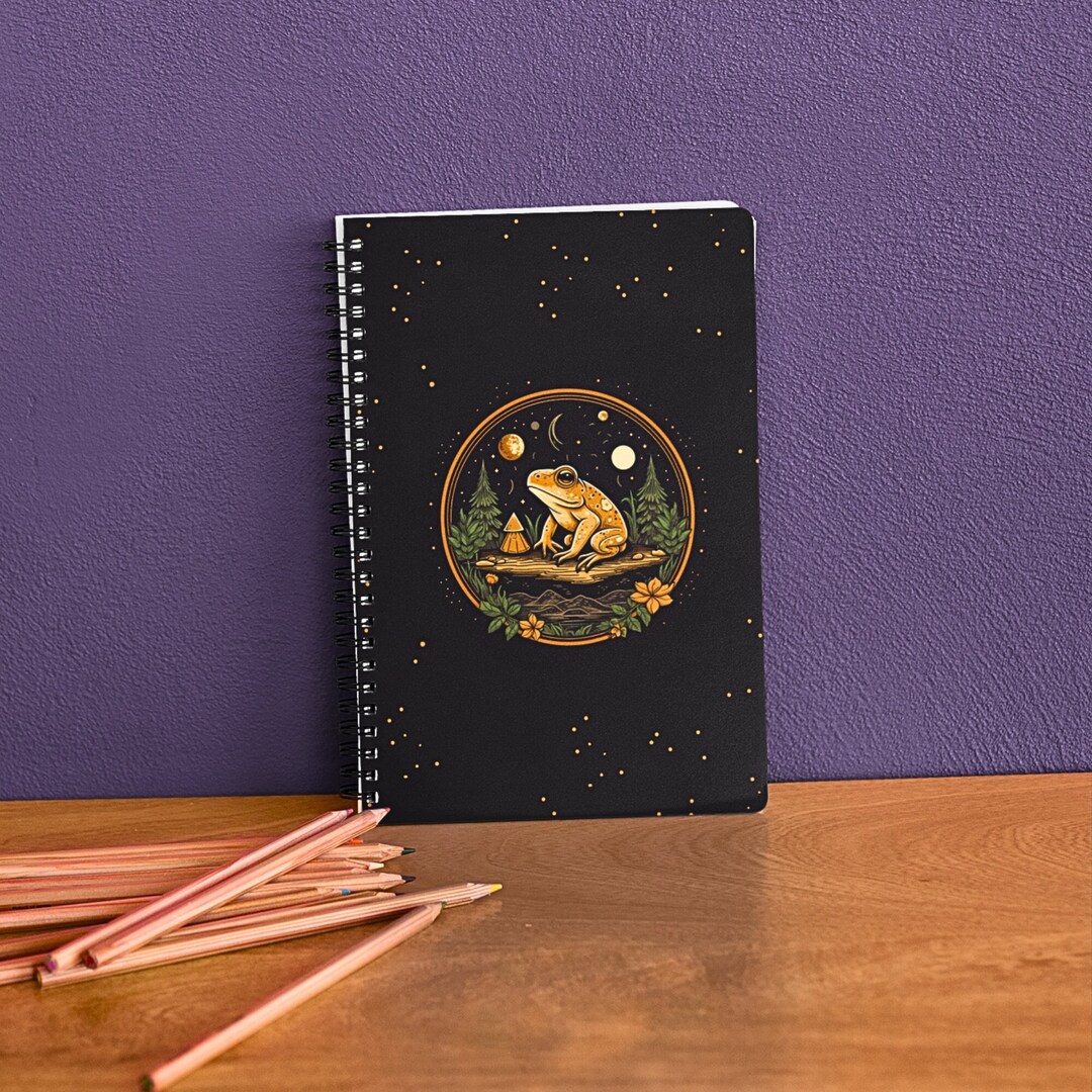 Witchy Frog Spiral Notebook, Frog Lover Notebook, Nature Journal, Gift ...