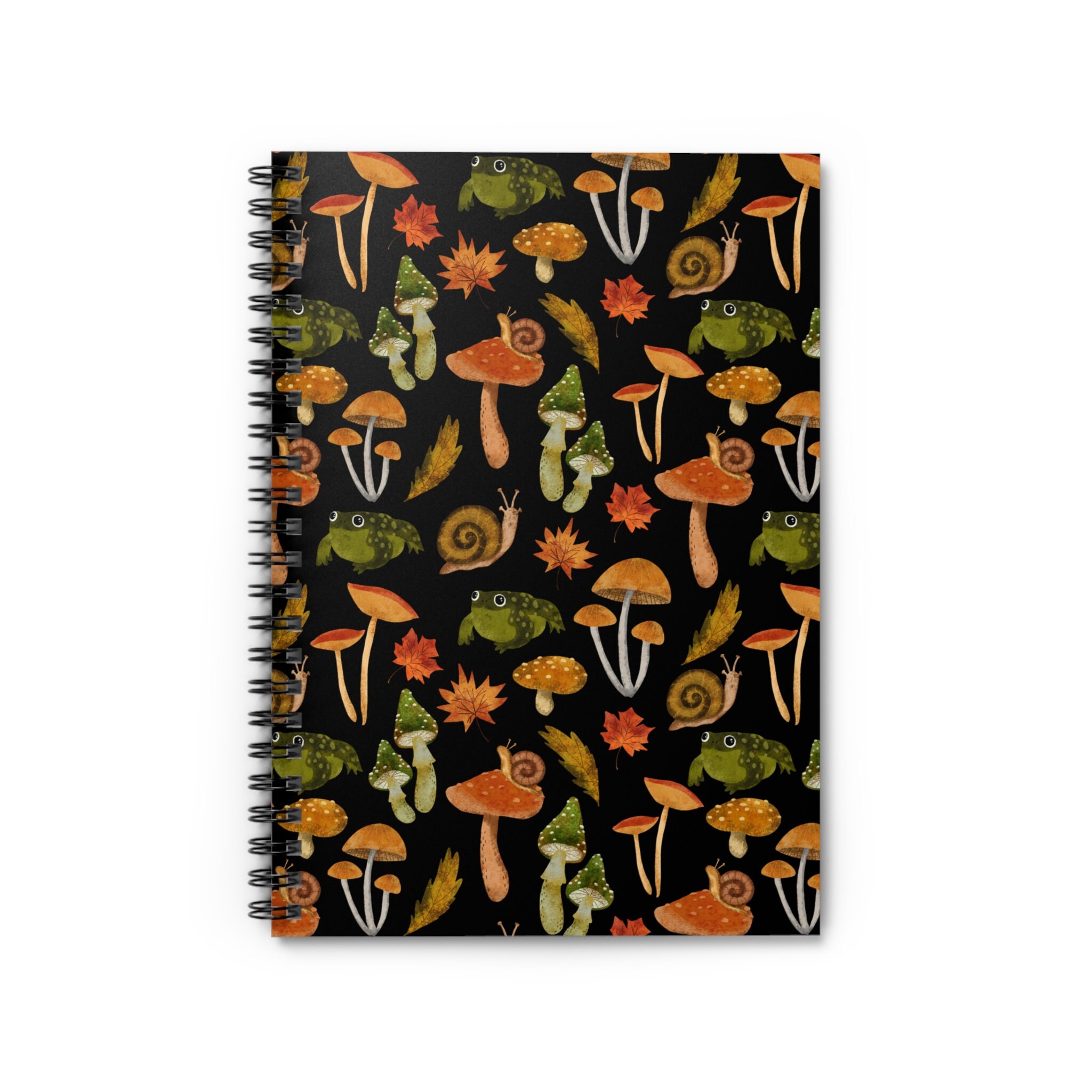 Cute Frogs and Mushrooms Spiral Notebook, Forest Journal, Snails ...