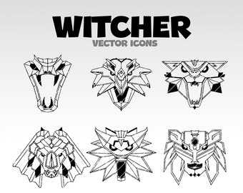 Witcher Svg Bundle Pack Witcher Vector Png White Wolf Svg Witcher Logo ...