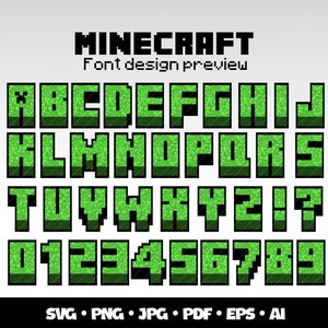 Buy Minecraft Font Svg Bundle Creeper Minecraft Alphabet Printable ...