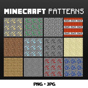 Minecraft Digital Paper Minecraft Seamless Bundle Gaming Clipart ...