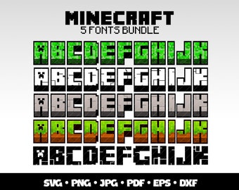 Minecraft Font Svg Bundle Creeper Minecraft Alphabet Printable ...