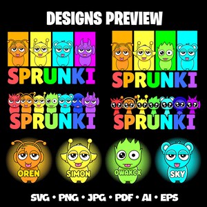 98 Incredibox Sprunki Svg Bundle Sprunki Beats Gaming Clipart Layered ...