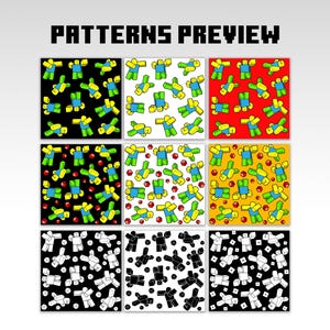 Roblox Patterns SVG Bundle Roblox Seamless Texture Birhday Gift Roblox ...