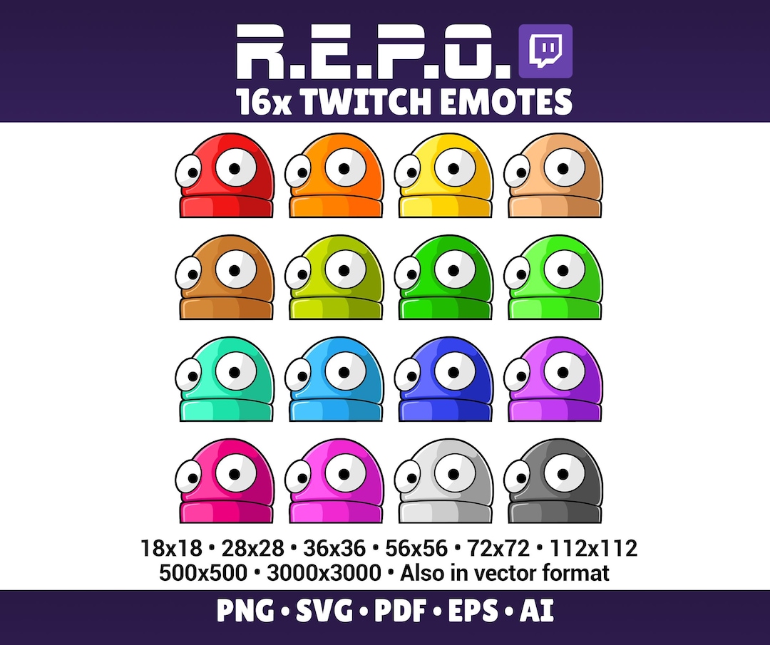 REPO Emotes Pack for Twitch Discord REPO Side Eye Emote Discord ...