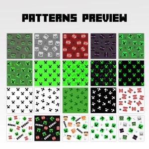 Minecraft Seamless Patterns Bundle Minecraft Digital Paper Gaming ...