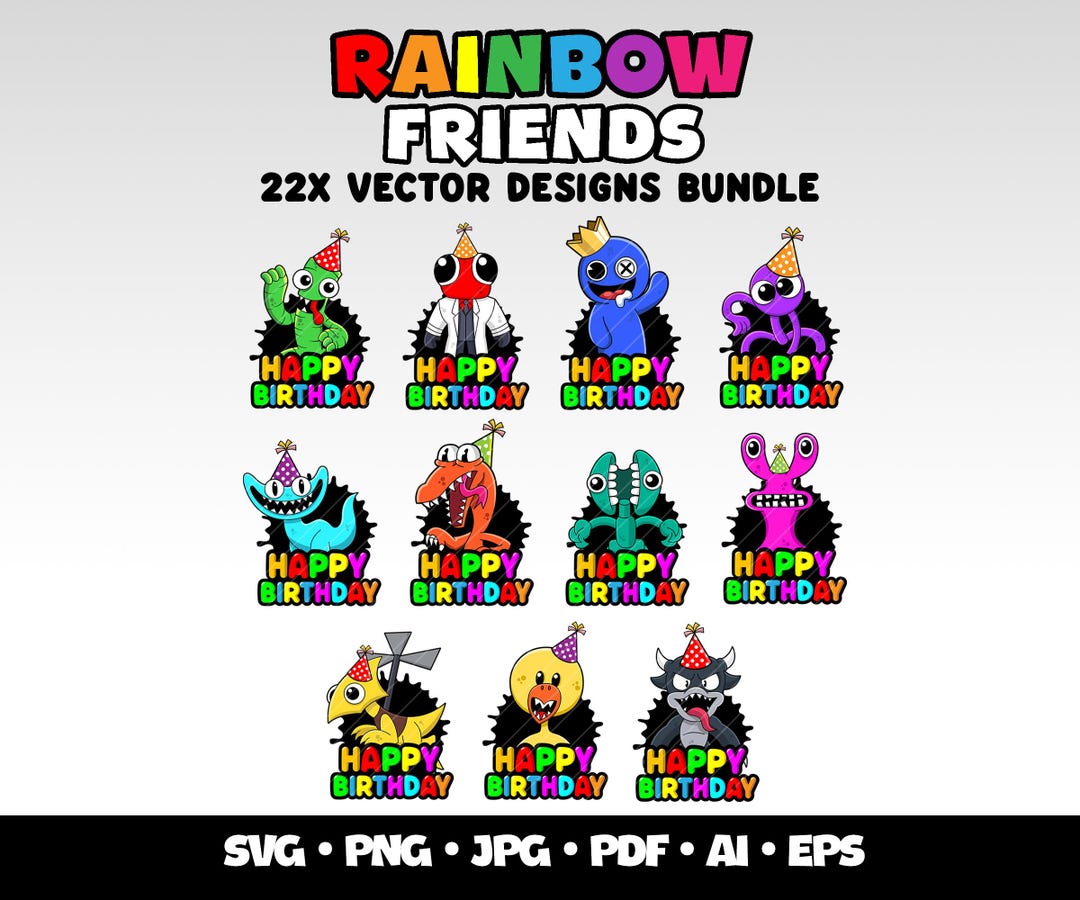 Rainbow Friends Svg Bundle Gaming Clipart Rainbow Friends Cricut Files ...
