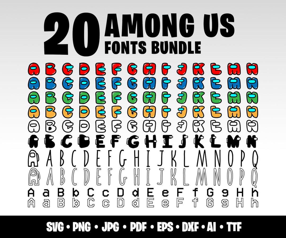Among Us Font Birthday Boy Svg Bundle Among Us Alphabet Letters SVG ...