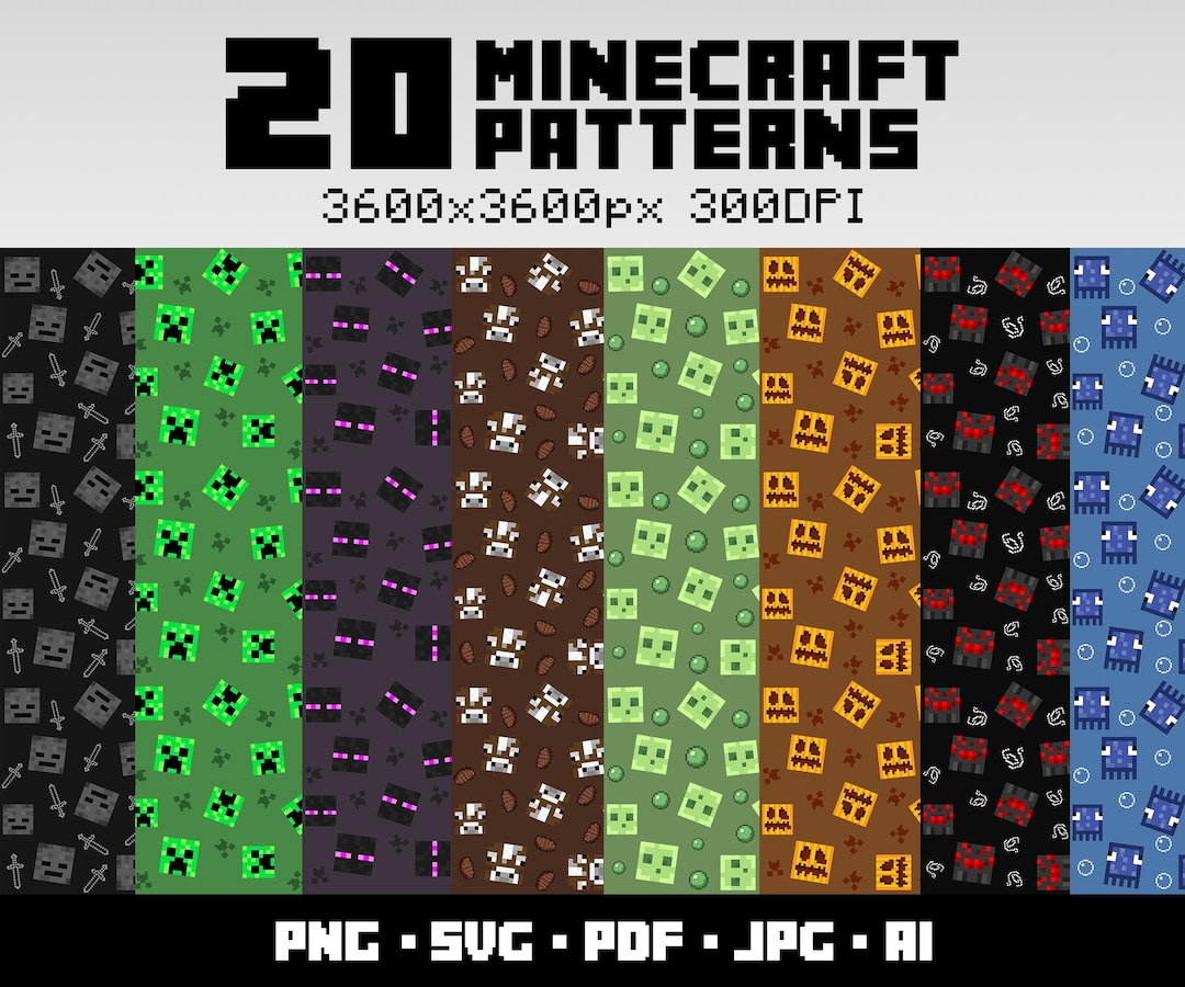 Minecraft Seamless Patterns Bundle Minecraft Digital Paper Gaming ...