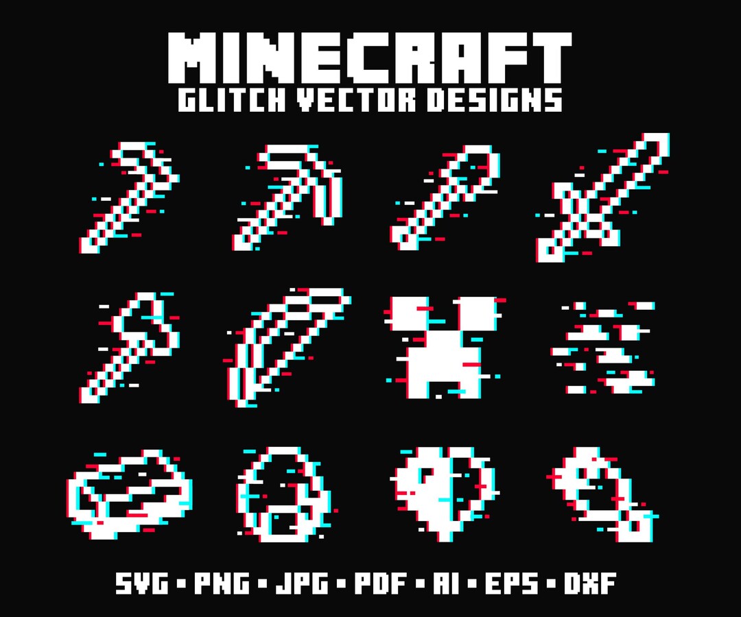 Minecraft Svg Bundle Gaming Clipart Vector Digital Minecraft Sword ...