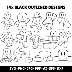 Roblox SVG Bundle Characters Shirt Design Noob Roblox Birthday Gamer ...