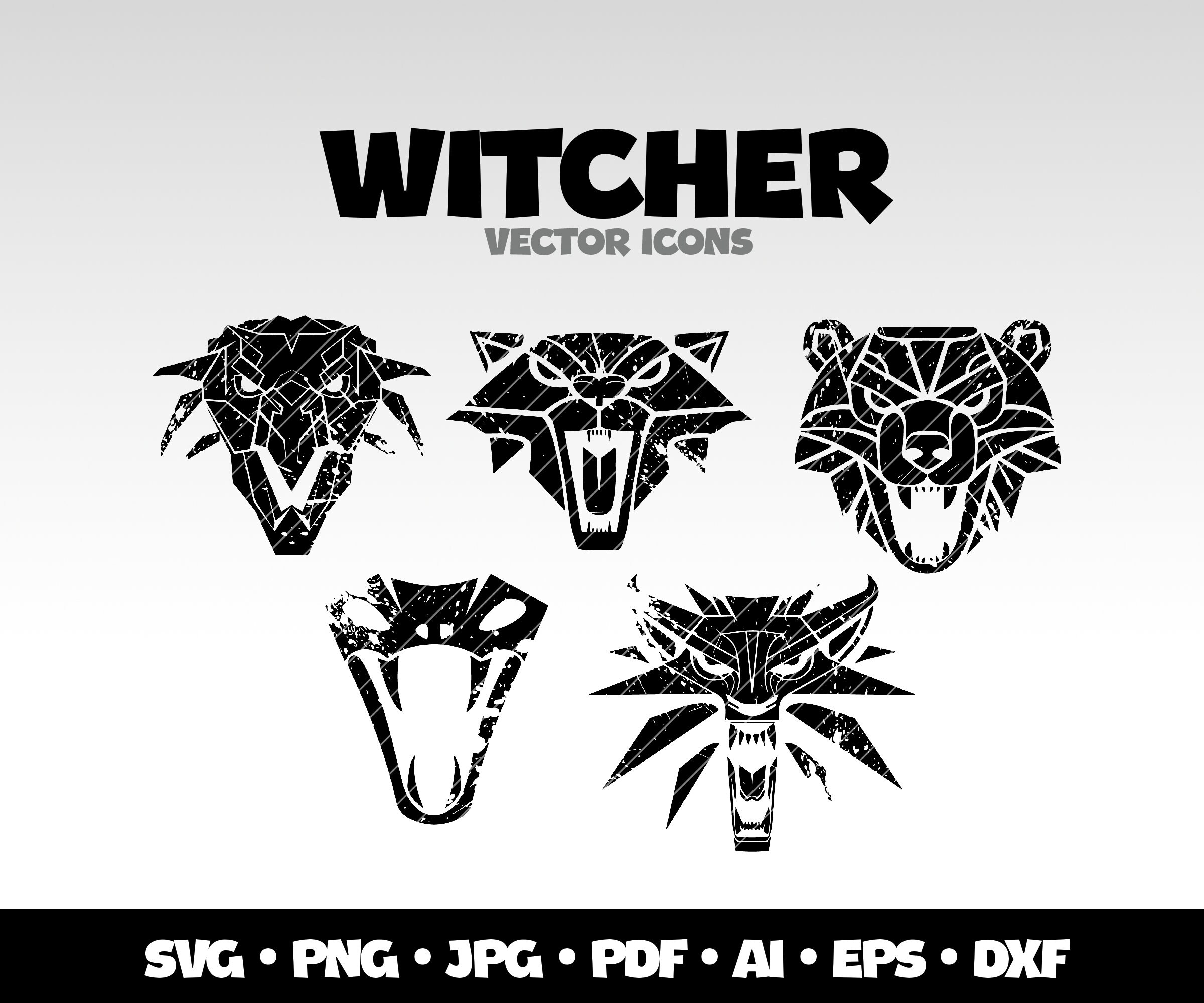 Witcher Svg Bundle Pack Witcher Vector Png White Wolf Svg Witcher Logo ...