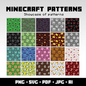 Minecraft Seamless Patterns Bundle Minecraft Digital Paper Gaming ...