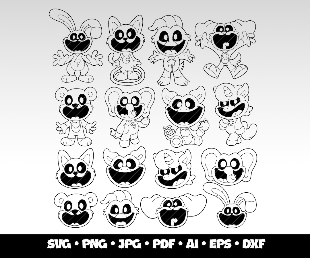 Smiling Critters Svg Characters Bundle Poppy Playtime Svg Cricut Bundle ...