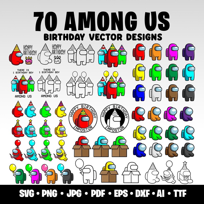 Among Us Cartoon Characters - Etsy UK