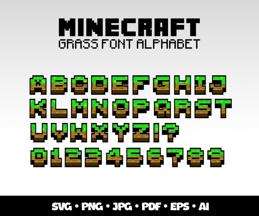 Minecraft Font Svg Bundle Creeper Minecraft Alphabet Printable ...