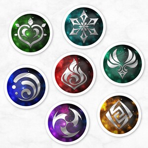 Genshin Impact Element Icons SVG Bundle Cut File Vector Genshin ...