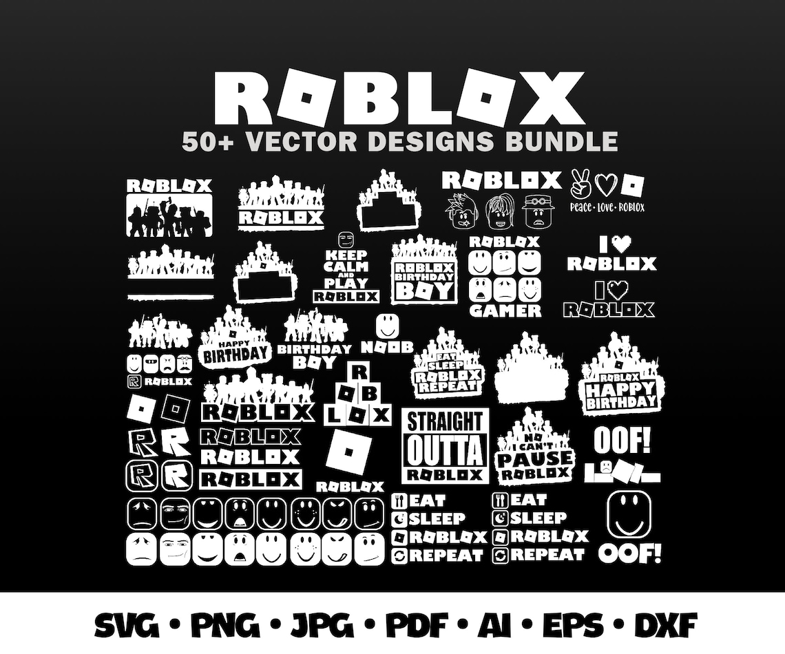 50 Roblox SVG Bundle Roblox Birhday Gift PNG Roblox Transparent Gamer ...