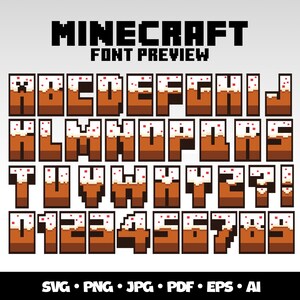 Minecraft 4 Fonts Svg Bundle Minecraft Alphabet Printable Minecraft ...