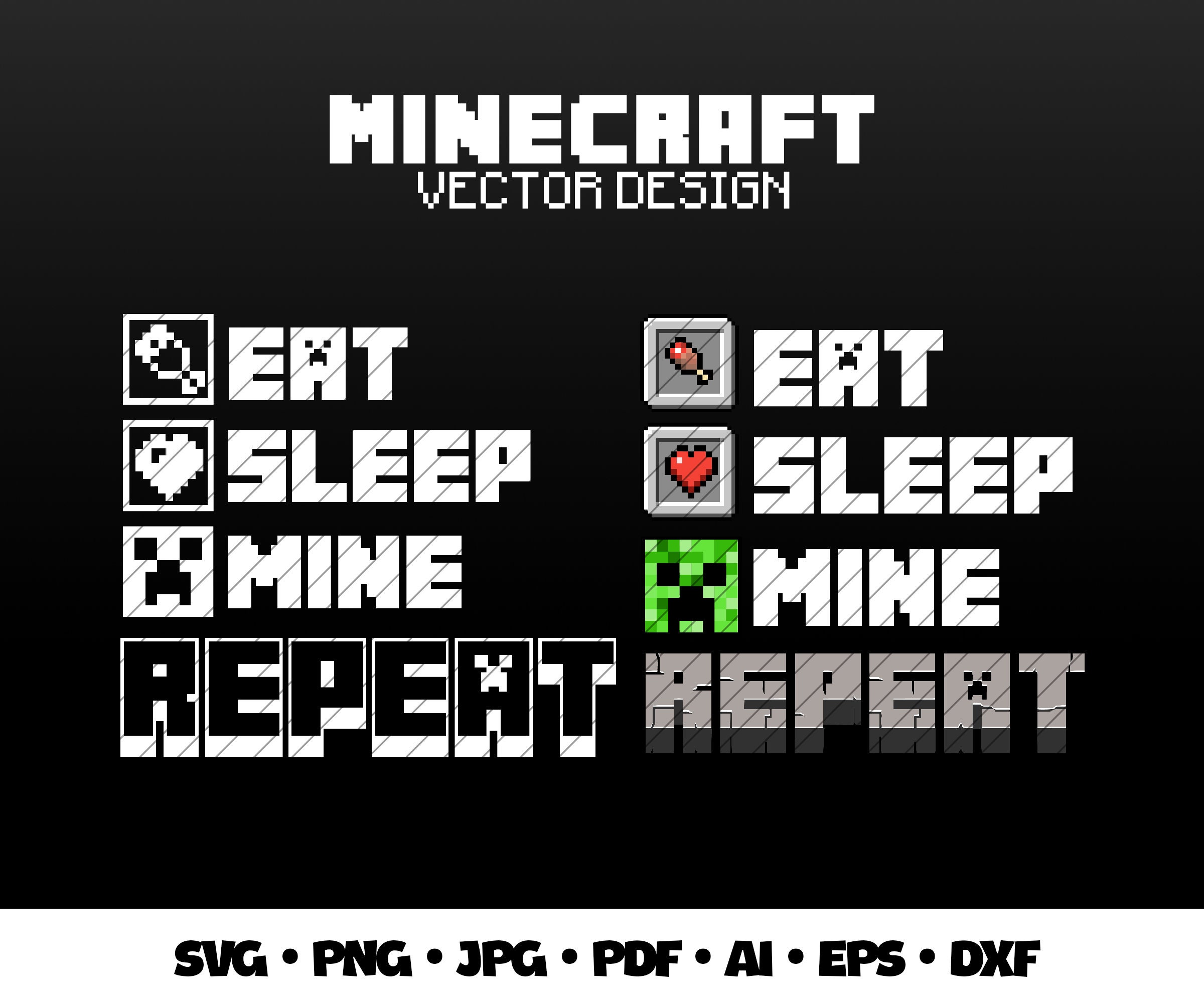 Minecraft Video Game Svg Bundle Gaming Clipart Digital Minecraft ...
