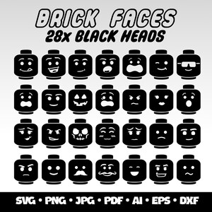 140 Brick Faces Svg Bundle Kids Toys Building Blocks Svg Brick ...