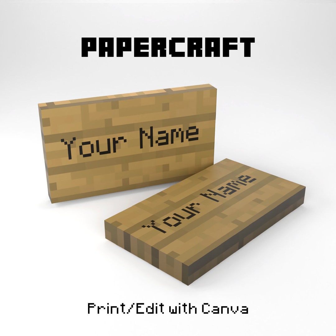 Minecraft Personalized Wooden Sign Papercraft Gift Minecraft Wooden ...