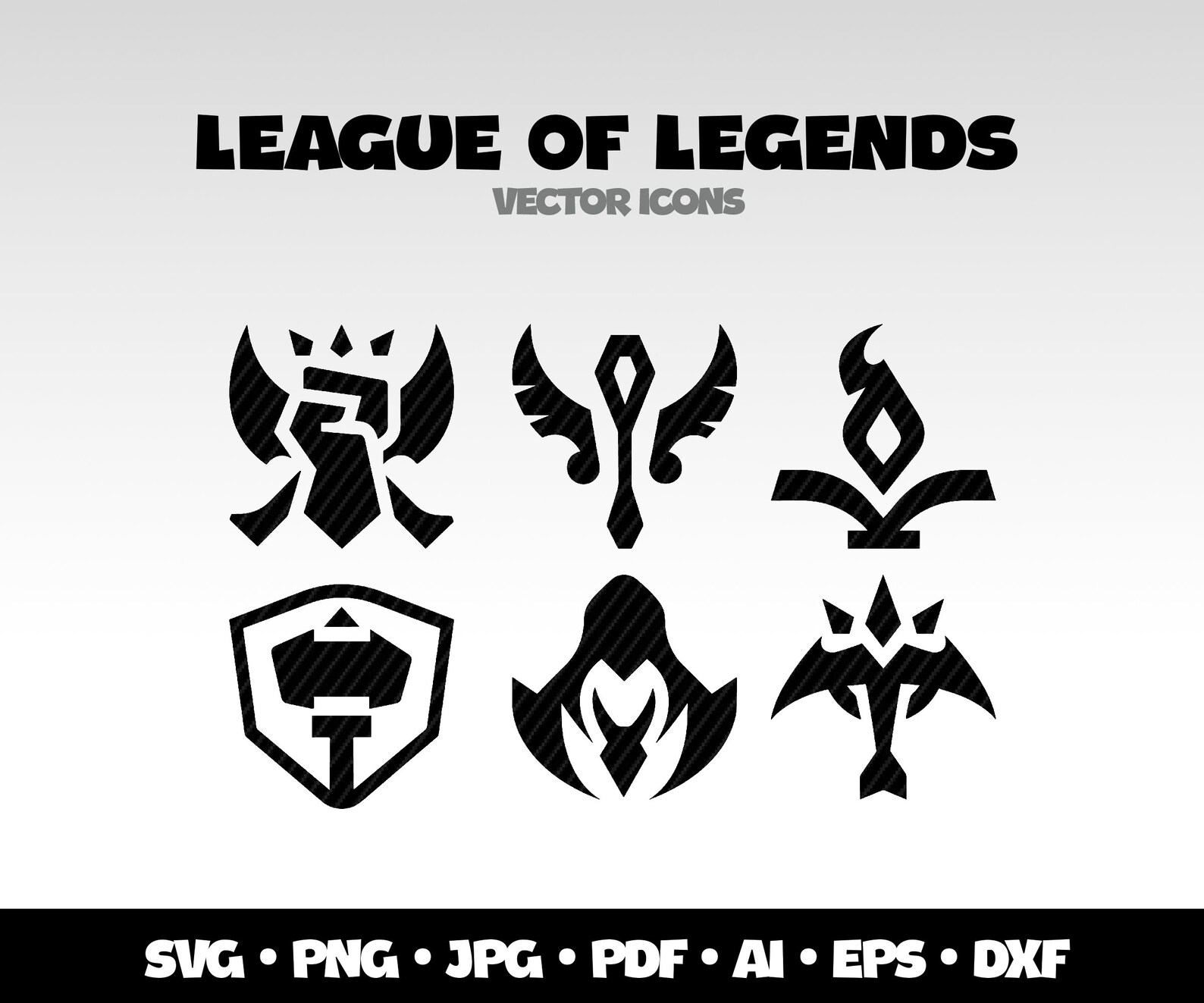 League of Legends Vector Icon Pack Lol Svg League Champions Riot Games ...