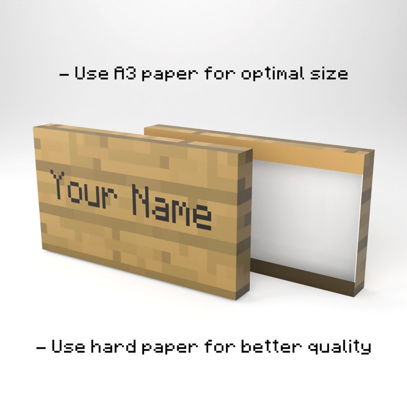 Minecraft Personalized Wooden Sign Papercraft Gift Minecraft Wooden ...