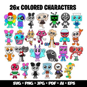 100 Dandy's World SVG Bundle Roblox Characters Gamer Birthday Party ...
