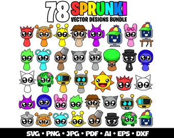 Sprunki Svg Bundle Sprunki Beats Gaming Clipart Layered SVG Gamer ...