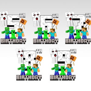 Minecraft Birthday SVG Bundle Minecraft Gift for Gamers Digital ...
