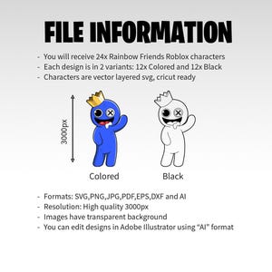 Rainbow Friends Svg Bundle Gaming Clipart Rainbow Friends Cricut Files ...