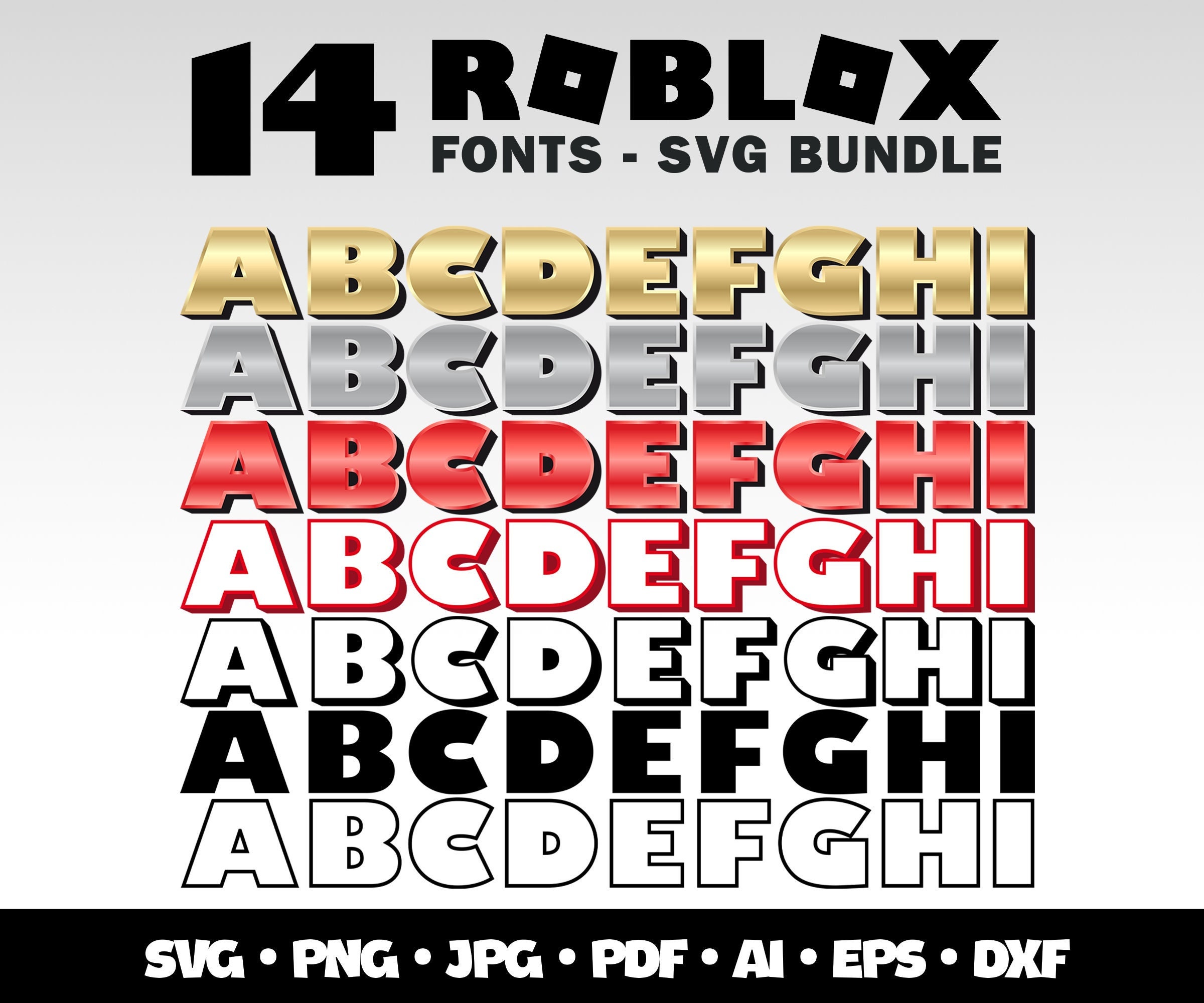 Roblox SVG Bundle Roblox Alphabet PNG Roblox TTF Gamer Gift for Roblox ...